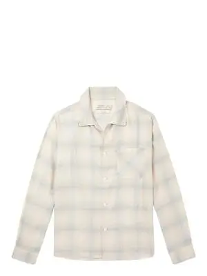 REMI RELIEF Remi Relief - Viera Checked Wool-Blend Flannel Shirt - Men - White - S