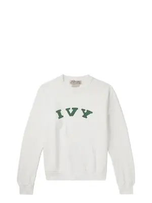 REMI RELIEF Printed Cotton-jersey Sweater - White