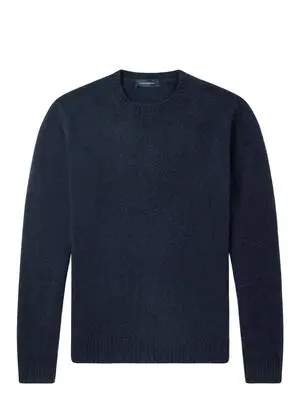 Thom Sweeney Brushed Cashmere-blend Sweater - Blue