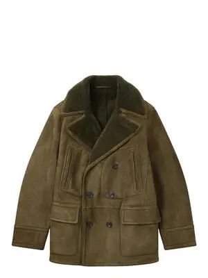 Ralph Lauren Purple Label Shearling Double-breasted Jacket - Green