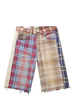 GALLERY DEPT. Marley Straight-leg Patchwork Checked Cotton-blend Flannel Shorts - Red