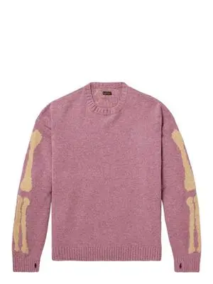 Kapital Oversized Intarsia Wool Sweater - Pink