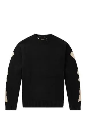 Kapital Oversized Intarsia Wool Sweater - Black