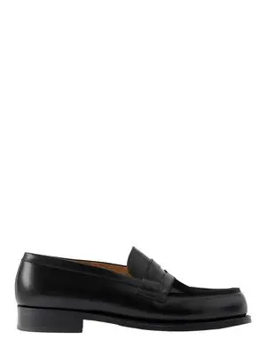 J.M. WESTON 180 Leather Penny Loafers - Black