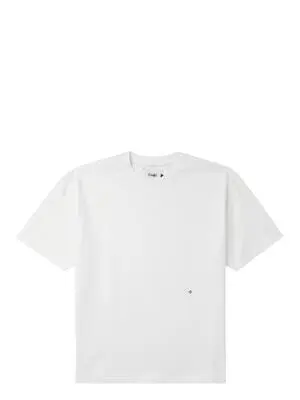 DRAKE'S Embroidered Cotton-jersey T-shirt - White