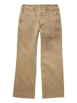 Auralee Finx Straight-leg Cropped Cotton-twill Chinos - Neutrals