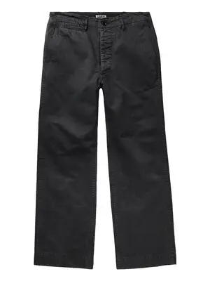 Auralee Finx Straight-leg Cropped Cotton-twill Chinos - Black