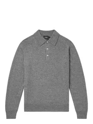DRAKE'S Wool And Alpaca-blend Polo Shirt - Gray