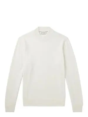 Brunello Cucinelli Cashmere Mock-Neck Sweater Neutrals