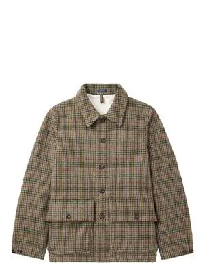 DRAKE'S Checked Wool-tweed Jacket - Green