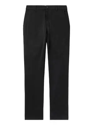 Canali Straight-leg Cotton-blend Twill Chino - Black