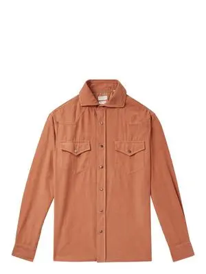 Brunello Cucinelli Cotton-corduroy Western Shirt - Orange