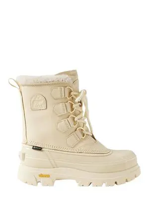 Sorel Caribou Horizon Fleece-Trimmed GORE-TEX Ankle Boots Cream