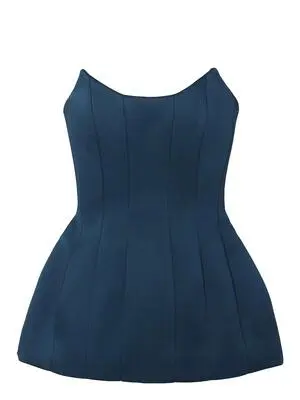 Rebecca Vallance Elivera Paneled Strapless Satin Top - Navy