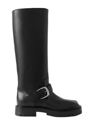 MAISON MARGIELA Tabi Buckled Split-Toe Leather Knee Boots