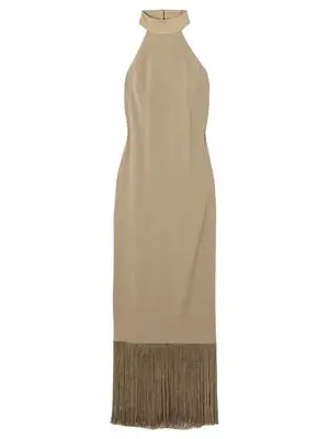 TALLER MARMO Berlin Fringed Crepe Gown - Green