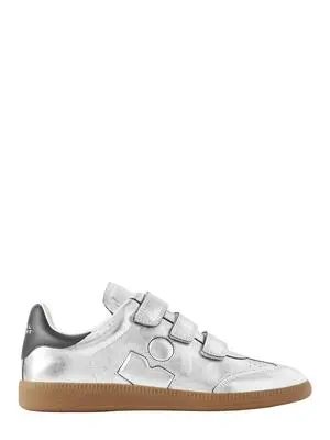 Isabel Marant Beth Metallic Leather Sneakers - Silver