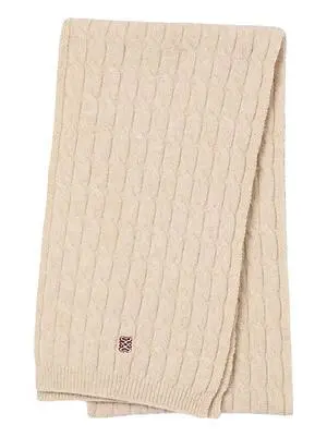 Sandro Logo-embroidered Wool And Cashmere-blend Scarf - Beige