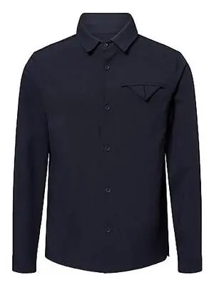 BELIER Regular-fit Long-sleeves Stretch-woven Shirt - Navy