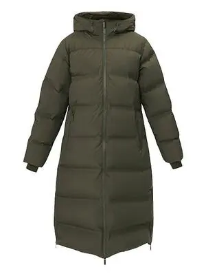 Sweaty Betty Nimbus Longline Waterproof Shell-down Puffer Coat - Nori Green