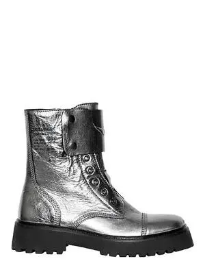 Zadig&Voltaire Leather Ankle Boots - Gun