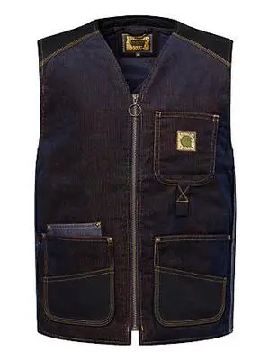 Carhartt Work In Progress X Nicholas Daley Logo-embroidered Denim Gilet - Nd Dark Navy Mustard
