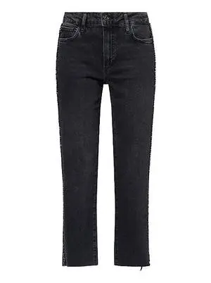 Paige Mason Ankle-grazer Denim Jeans - Glitz Black Embellished