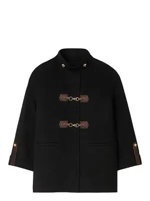Sandro Oversized Wool Pea Coat - Black