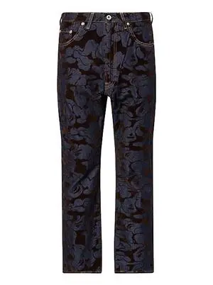 A BATHING APE Camo Flocked Denim Jeans - Indigo