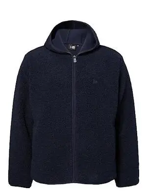 New Era Logo-embroidered Hooded Sherpa Jacket - Navy