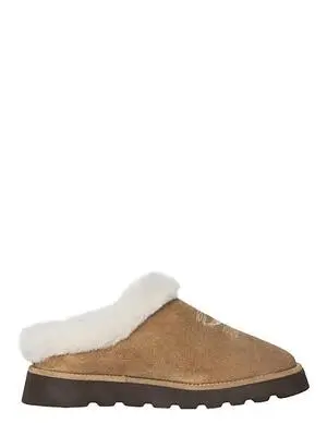 Zadig&Voltaire Teddy-lined Suede Mules - Cognac