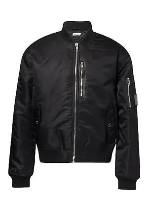 BELIER Padded Nylon Bomber Jacket - Black