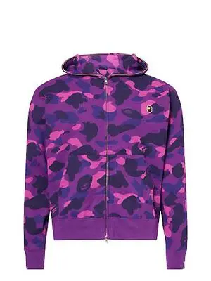 A BATHING APE Camouflage-print Cotton Hoody - Purple