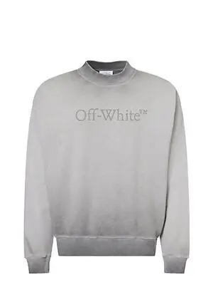 Off-White Cotton Crewneck Sweatshirt - Degrade Black