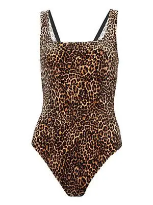 Good American Stretch-woven Bodysuit - Lucky Leopard Small