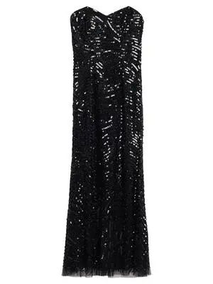 Aidan Mattox Strapless Beaded And Sequined Column Gown - Black