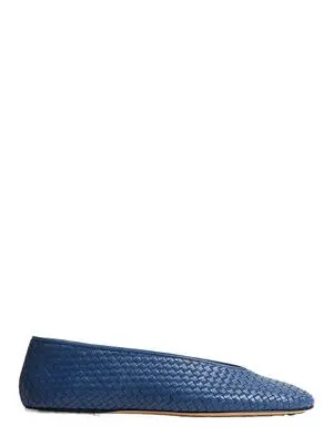 Bottega Veneta Merino Shearling Ballerinas - Blu Venezia