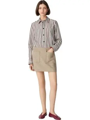 Bottega Veneta Mini Wool And Cashmere Skirt - Sandshell Melange