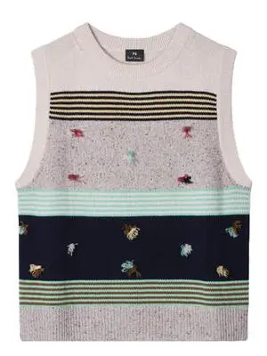 Paul Smith Block Stripe Knitted Tank Top - White