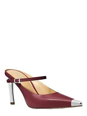 Michael Kors Kasia Leather High Heel Mule Pump - Red