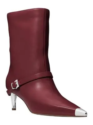 Michael Kors Kasia Leather Buckle Boot - Red