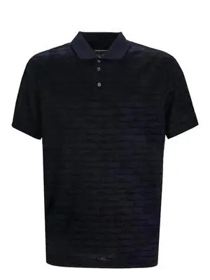 Emporio Armani Logo-embossed Polo Shirt - Black