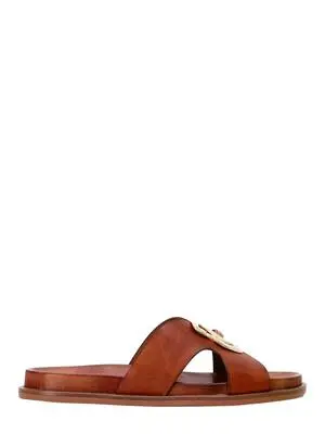 KOTRIS SANDALS Leather Embellished Sandals - Brown