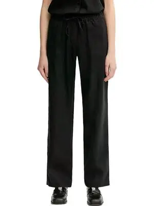 SAMSOE SAMSOE Drawstring Straight Trousers - Black