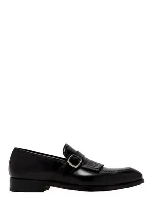 Magnanni Fringed Monk Shoes - Black