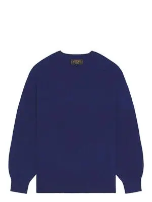 BEAMS Crew 9G Sweater Blue