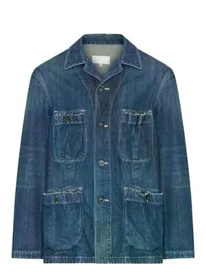MAISON MARGIELA Multi-pocket Frayed Denim Jacket - Blue