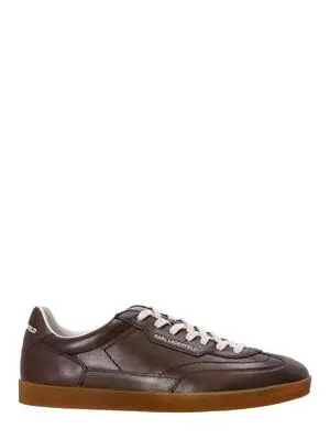 Karl Lagerfeld Leather Logo Sneakers - Brown