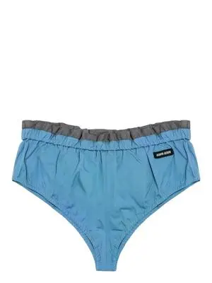 Miu Miu Logo-patch Mini Shorts - Blue