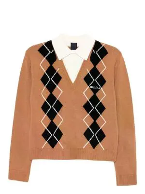JUUN.J Layered Polo Top - Brown